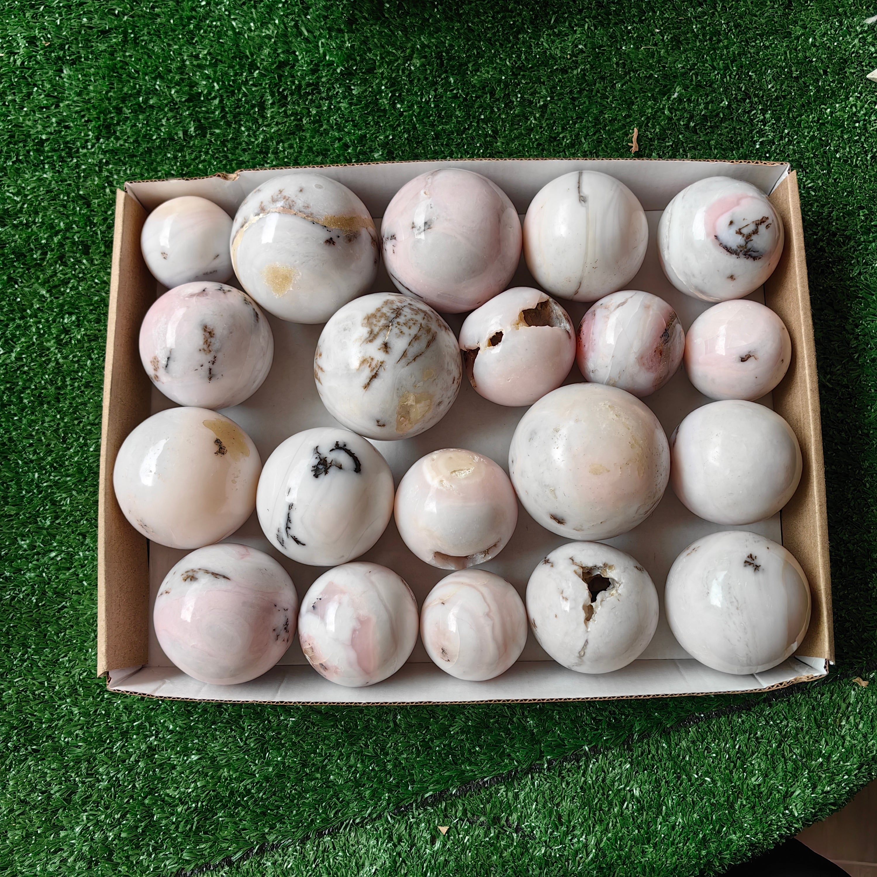 20 pc peruvian pink opal spheres – INKA MINERALS PERU